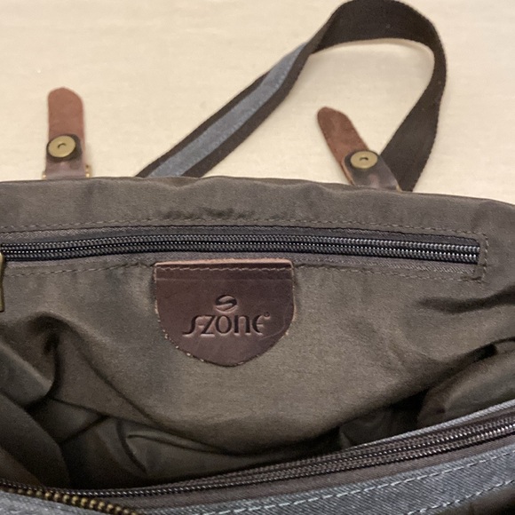s zone | Bags | S Zone Canvas And Leather Messenger Bag Nwot | Poshmark